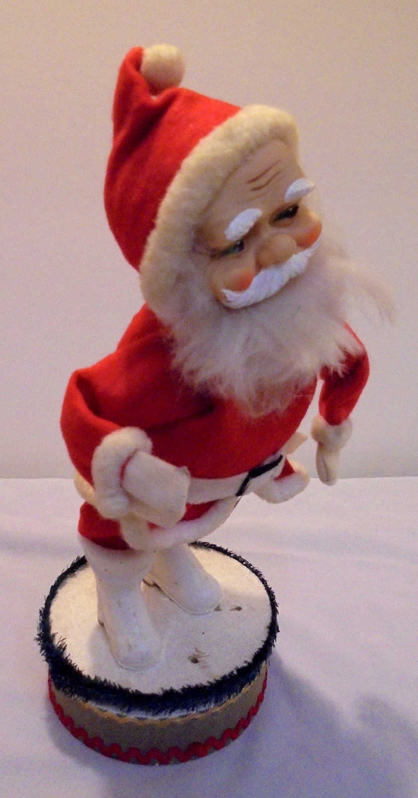 Santa Musical Plays Silent Night Material Wood Plastic 11" Tall VTG ...