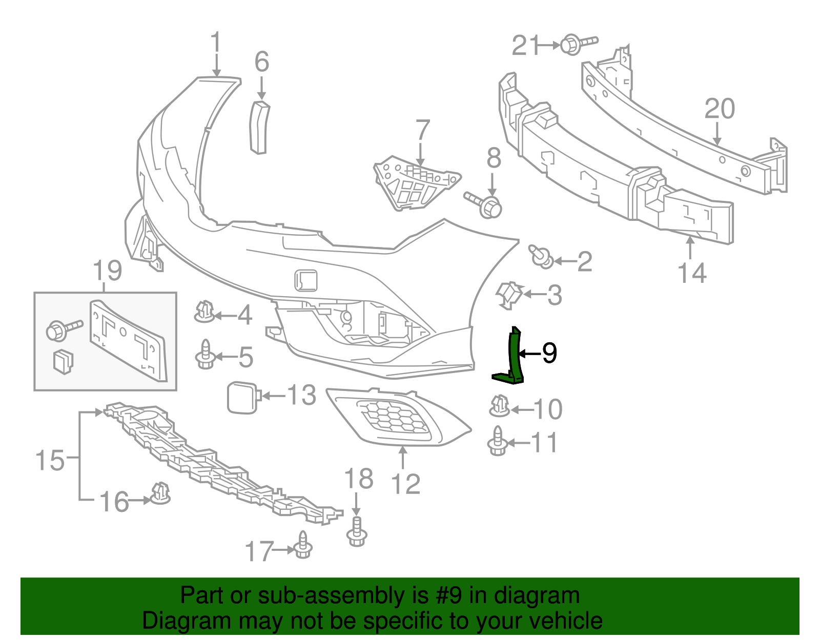 52113-12230 Toyota Extension Front Bumper LH 5211312230 for sale online ...