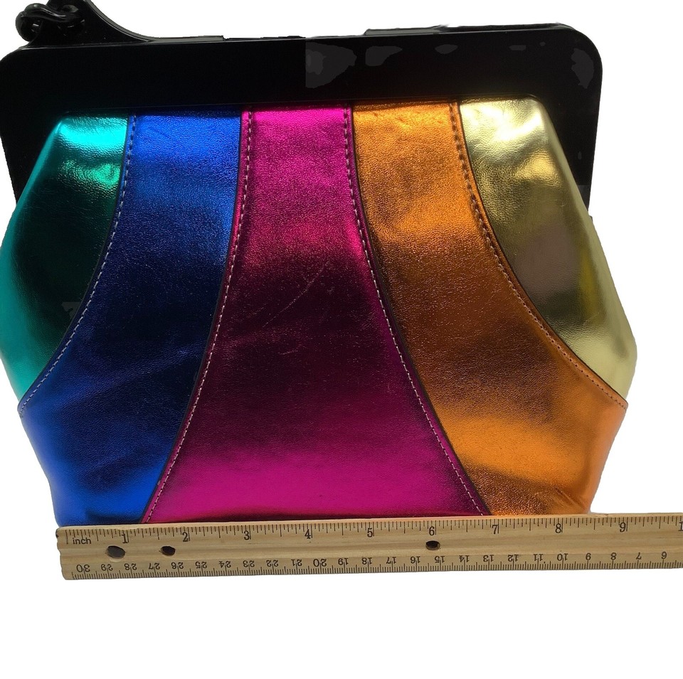 Multi colored clutch/shoulder Bag Purse | eBay
