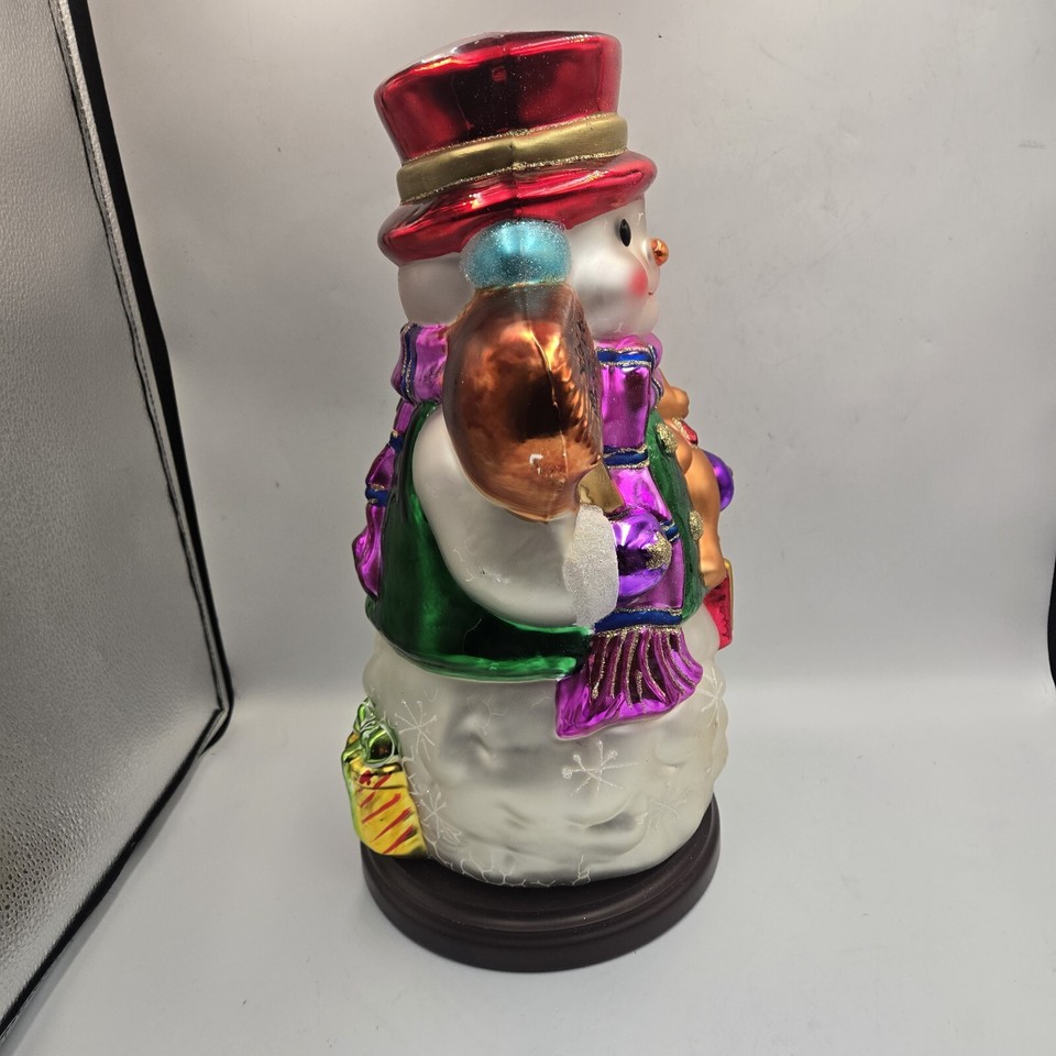 Large Thomas Pacconi 17 Inches Blown Glass Christmas Snowman Figurine ...