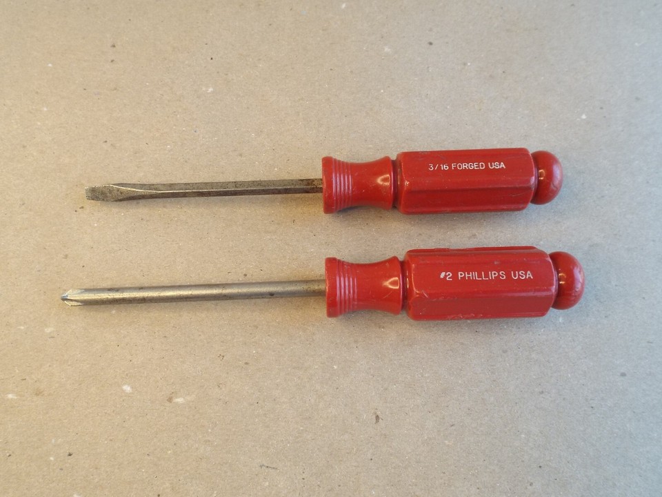 VTG Craftsman Phillips / Flat Screwdriver Red Handle USA Ready 4 Use ...