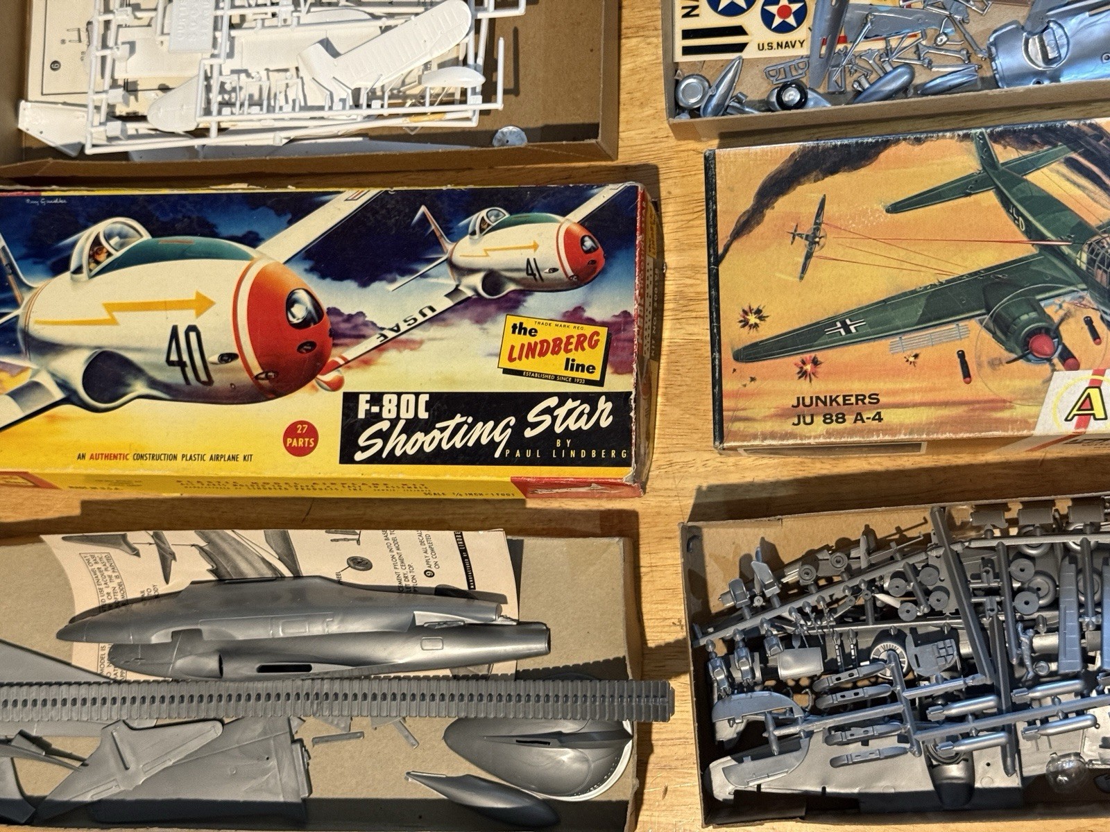 Lot 4 Vintage Plastic Model Airplane Kits Hasegawa Lindbergh Airfix | eBay