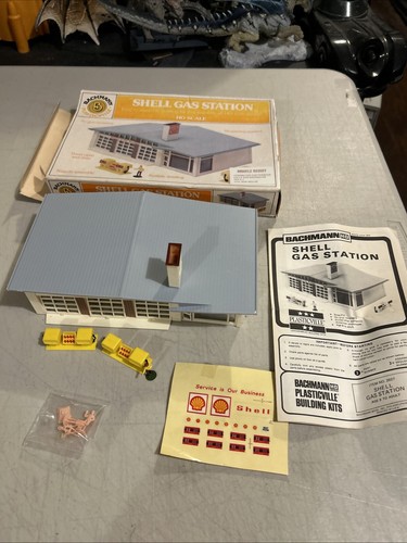 Vintage Bachmann HO Scale Model Kit SHELL GAS STATION Complete | eBay