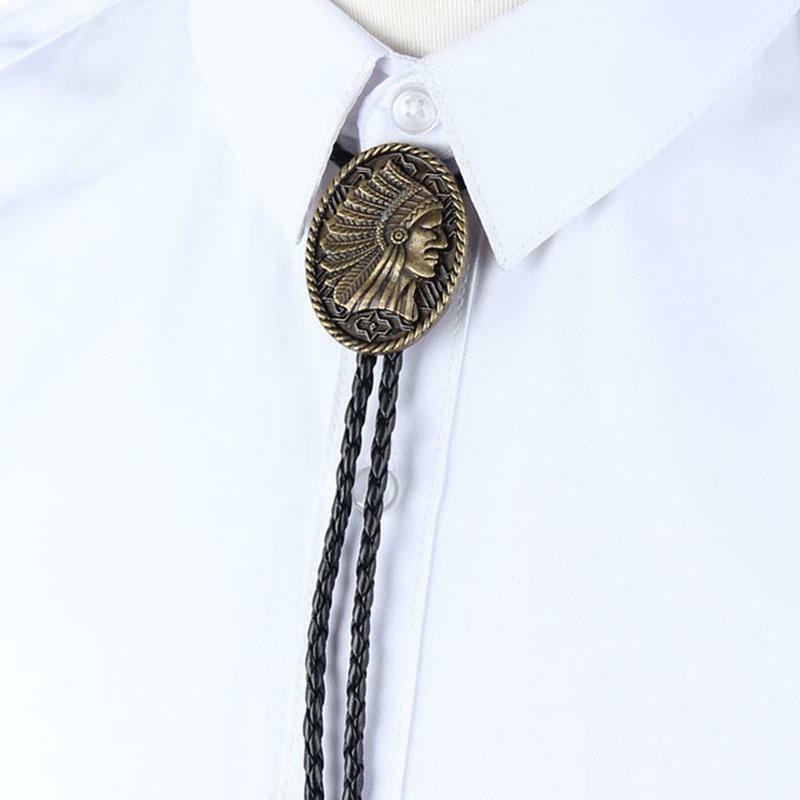 Western Cowboy Bolo Tie Black Stone Obsidian Rodeo Dance Necktie ...