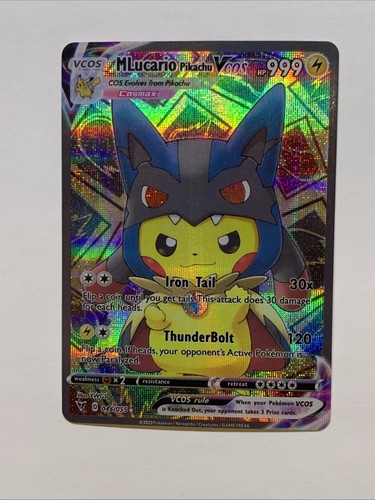 Pikachu Cosplay Mega Lucario Pokémon Custom ACG Card Holo Foil Anime ...