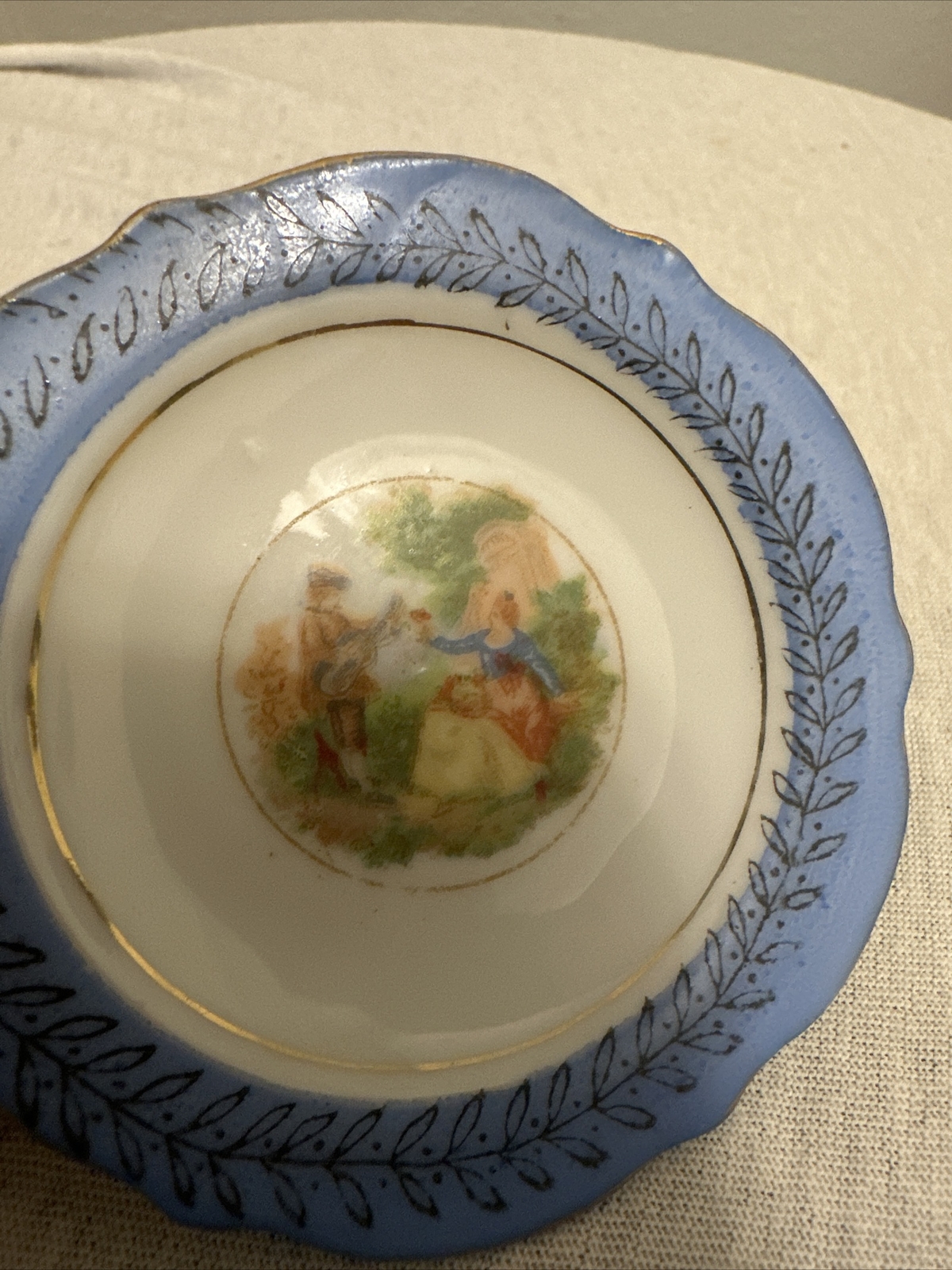 Antique Occupied Japan Miniature Plate Courting (Blue Rim) | eBay UK