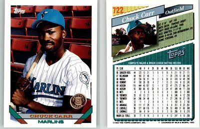 Chuck Carr 1993 Topps Inaugural Rockies Stamped #722 Marlins | eBay