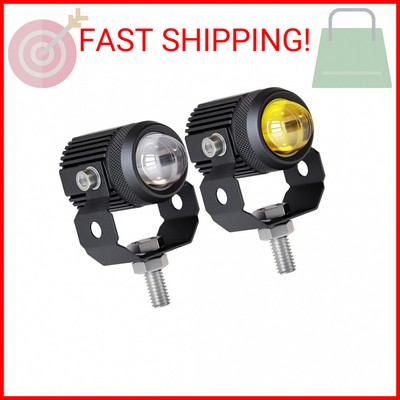 Zmoon Motorcycle LED Driving Fog Lights 60W White and Amber LED Pods ...