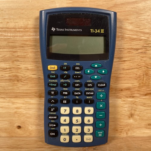 Texas Instruments TI-34 II Blue Handheld Solar Powered Scientific ...