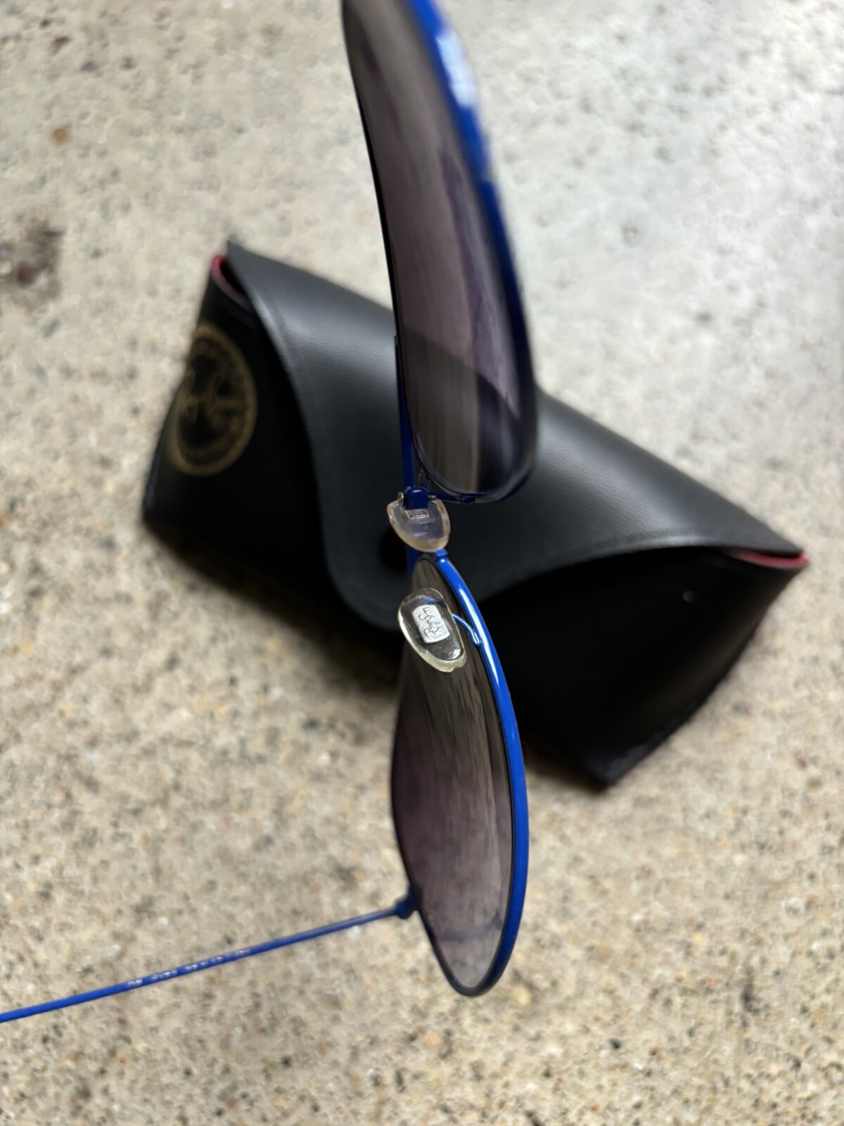 Vintage RAY BAN Electric Blue Frame Gradient Aviator … - Gem