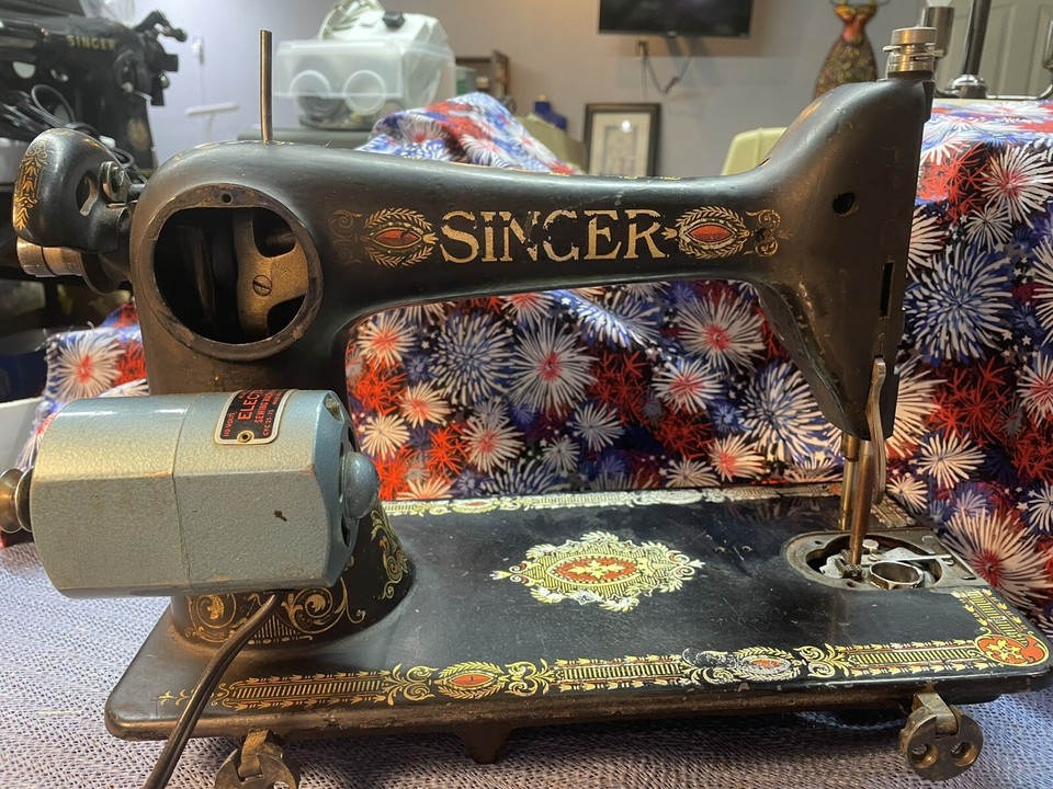 Vintage 1911 Singer Red Eye Sewing Machine G9621986-As Is, For Repair ...
