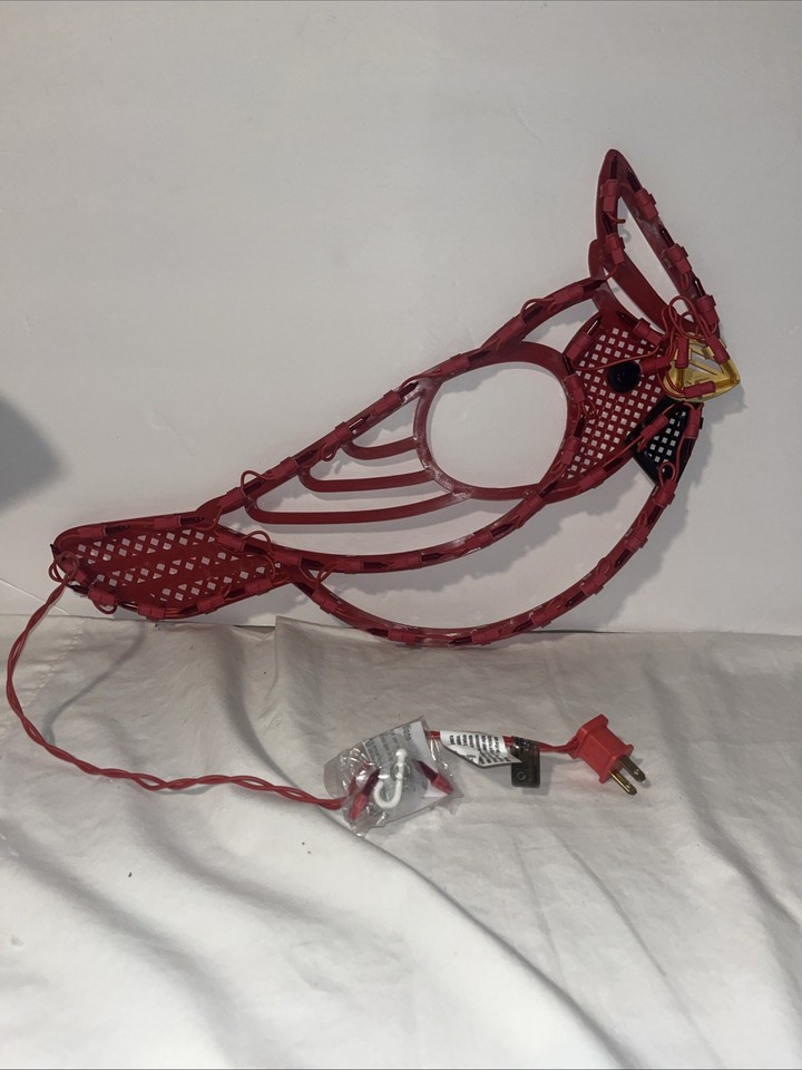 Holiday Time Christmas Red Cardinal Bird Lighted 20" Hanging Decor In/Out Door | eBay