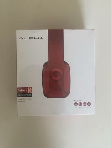 Alpha Pulse X Wireless/Wired Red Comfort Fit Headphones w/ Retractable ...