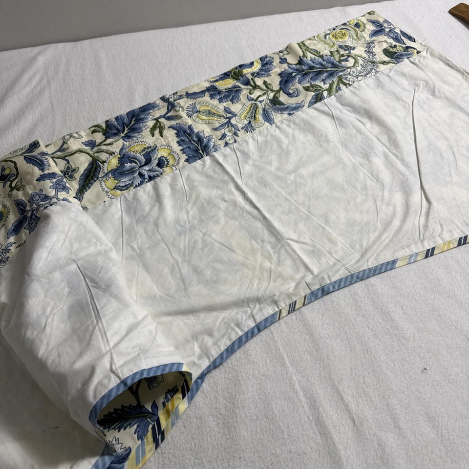 Waverly Imperial Dress Valance Blue Yellow Jacobean Floral Buckingham ...