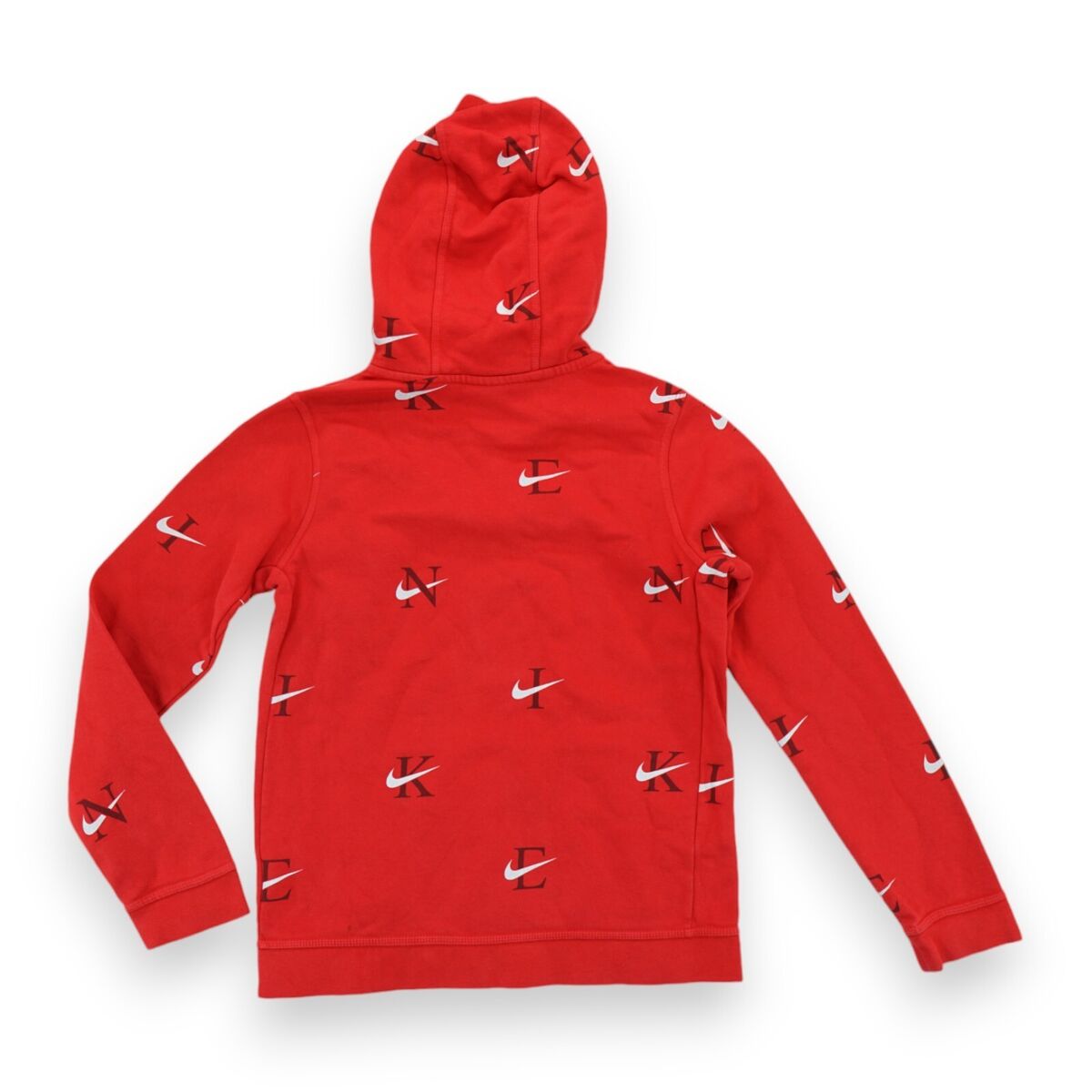 Nike Club Fleece Hoodie Youth XL All Over Print Monogram Red Nike Club Fleece Hoodie Youth XL All Over Print Monogram Red