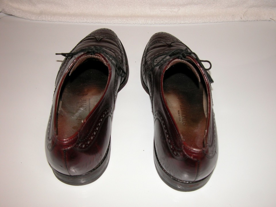 Allen Edmonds Mens Vintage Boulevard Burnished Merlot Wingtip Shoe Size ...