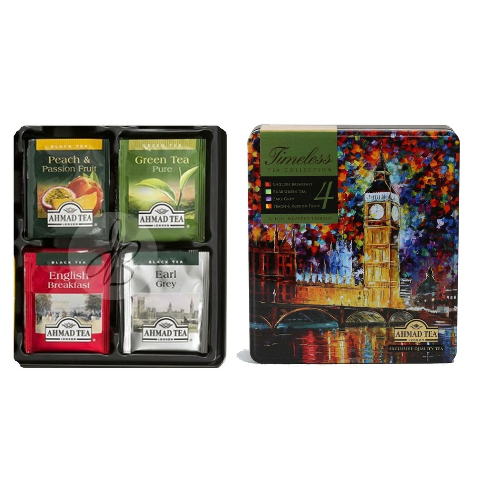 Ahmad Tea London Timeless Collection Quality Ceylon Tea Box with 32 Tea ...
