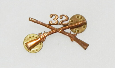 WWII 32nd Infantry Officers Collar Insignia | eBay