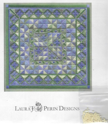 PERIWINKLE PINWHEELS--Laura J. Perin--Counted Canvas Pattern w/Ivory ...