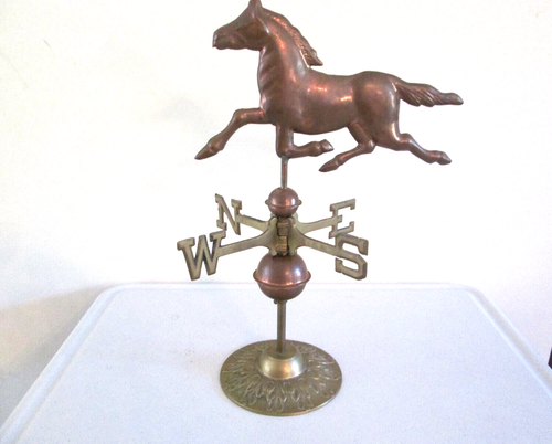 Vintage Copper/Brass Running Horse Desktop Tabletop Weathervane 16 ...