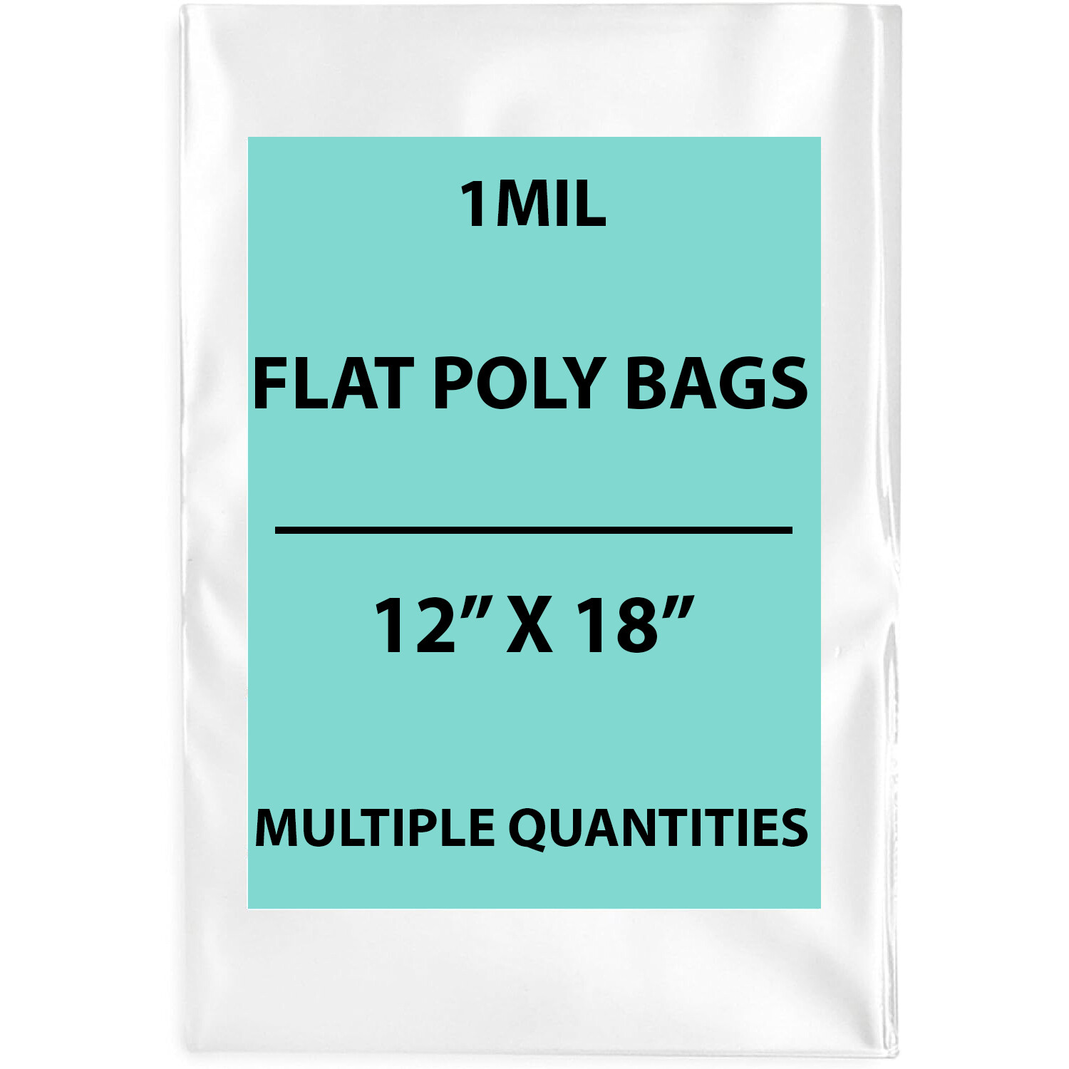 12x18 Clear Open Top Poly Bags Lay Flat Plastic Packaging 1 MIL Thick ...