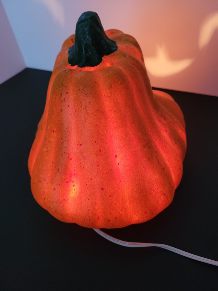 Vintage Halloween Misshapen Pumpkin Jack O Lantern Light Up Foam 8x10 ...