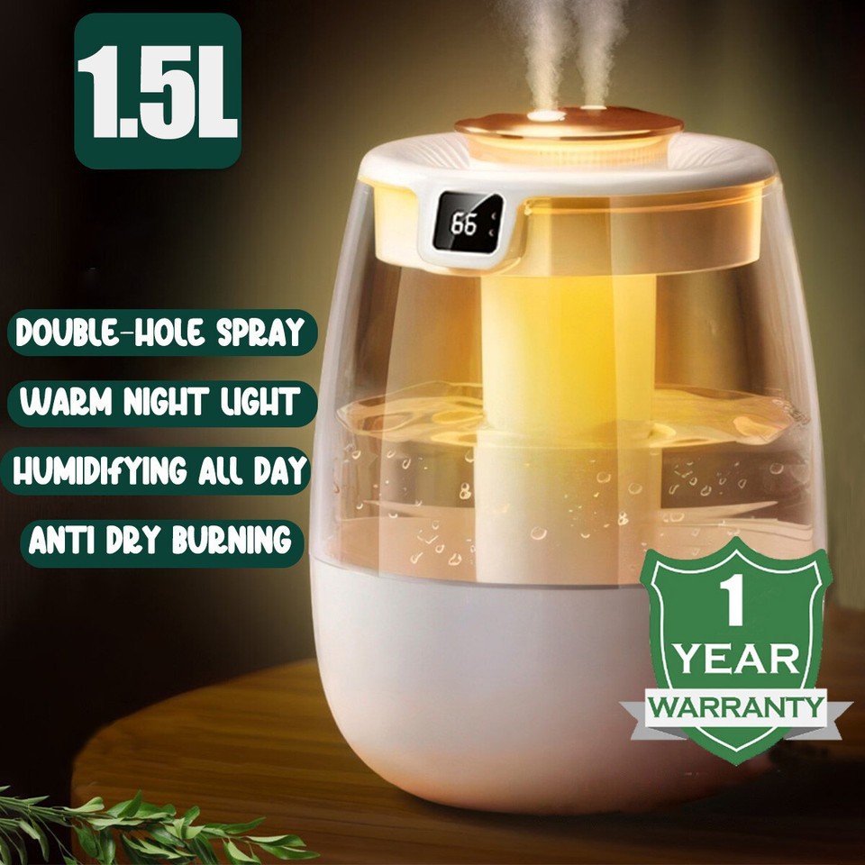 1.3L Humidifiers for Bedroom Large Room Office Cool Mist Air Humidifier ...