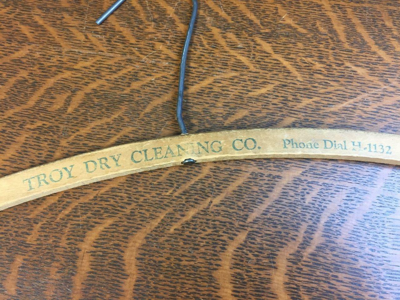Antique Vintage TROY DRY CLEANING CO. Wooden Clothes … - Gem