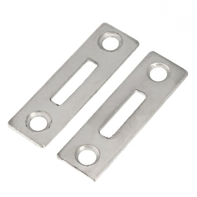 2pcs 15mm x 50mm Door Striker Strike Plate Lock Latch Pad Locking Catch ...