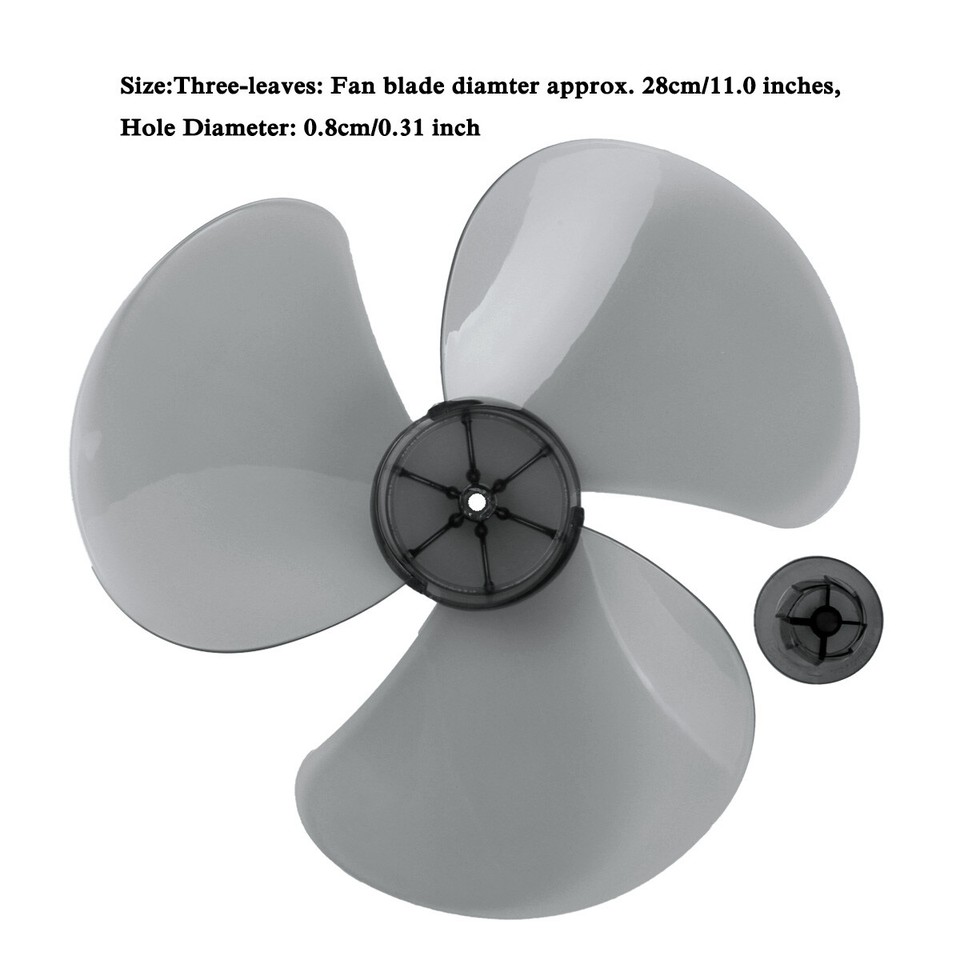 Plastic Fan Blade 12/16 inch with Nut Cover Replacement Table Fanner ...