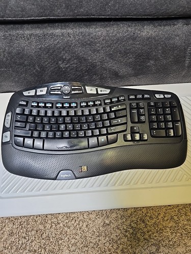Logitech K350 Wireless Wave Keyboard Ergonomic Unifying Receiver Clean ...