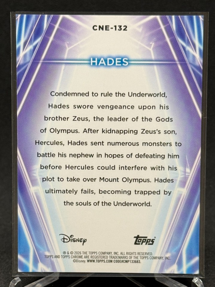 2026 Topps Disney Neon #CNE-132 - Hades - Hercules - Chrome Neon Etch ...