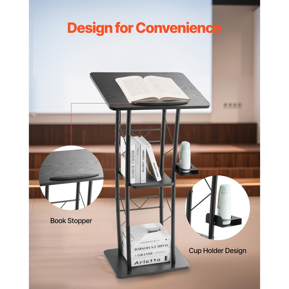 Uimoso Lectern with Storage Shelf for Events, Speeches, and ...