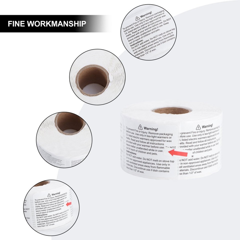 Wax Melting Safety Stickers Adhesive Candle Jar Decal Warning Labels ...