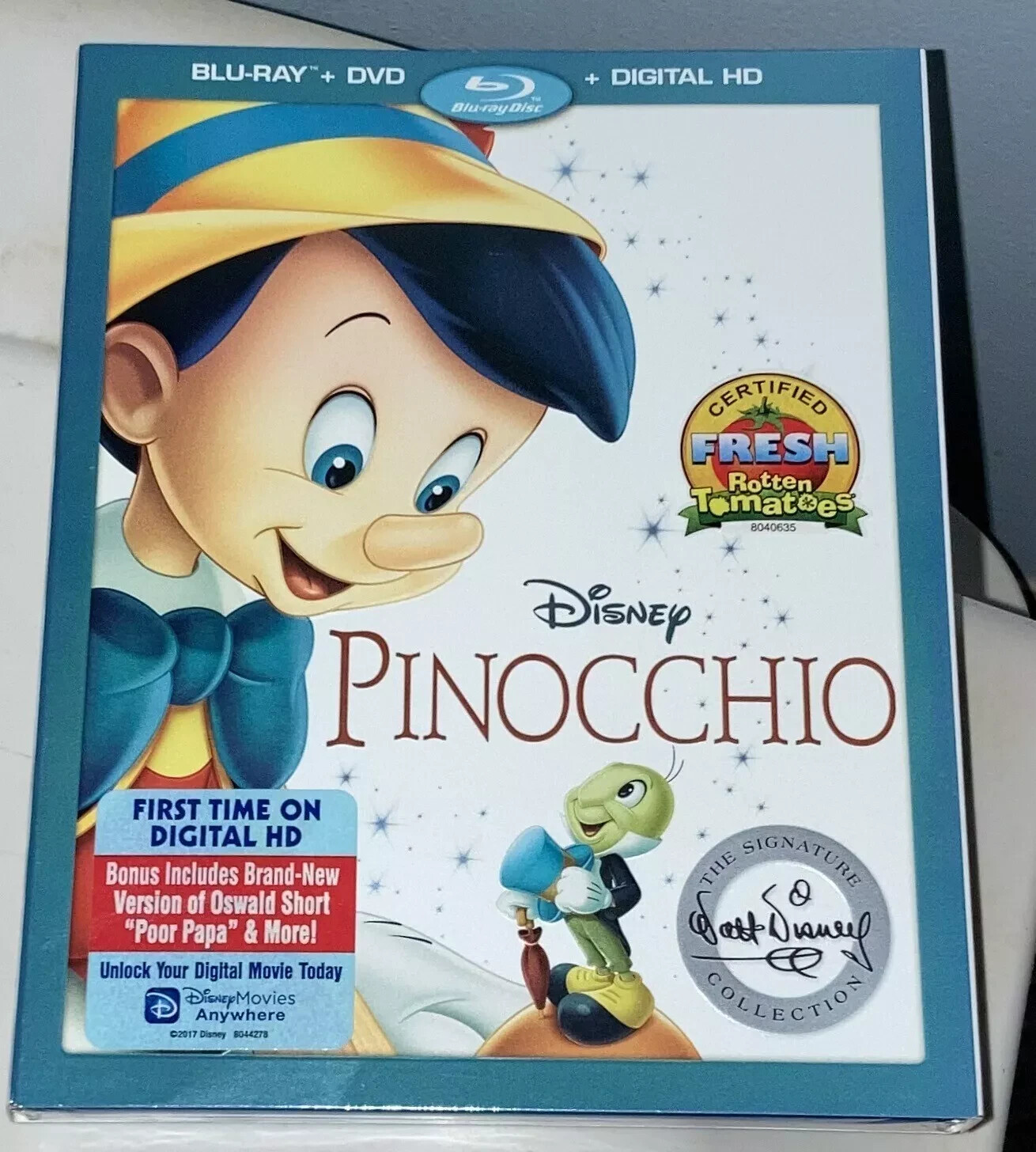 Disney Pinocchio (2017 Blu-Ray + DVD Disc + Digital) Brand New ...