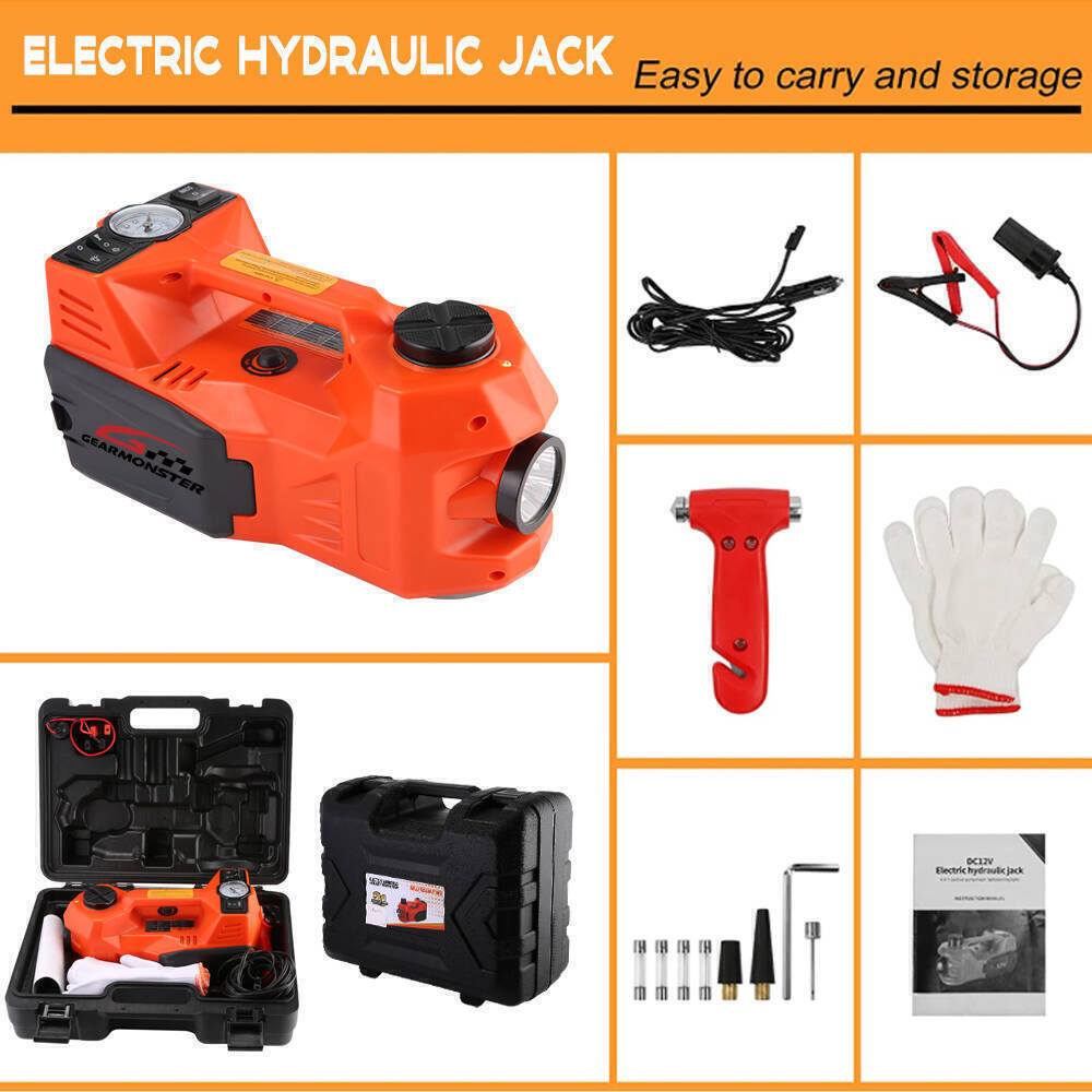 12V 5Ton Car Jack Hydraulic Electric Floor Jack Portable Lift Tire ...