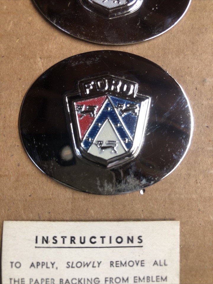 1950’s FORD CREST EMBLEMS PAIR VINTAGE USE OR DISPLAY | eBay