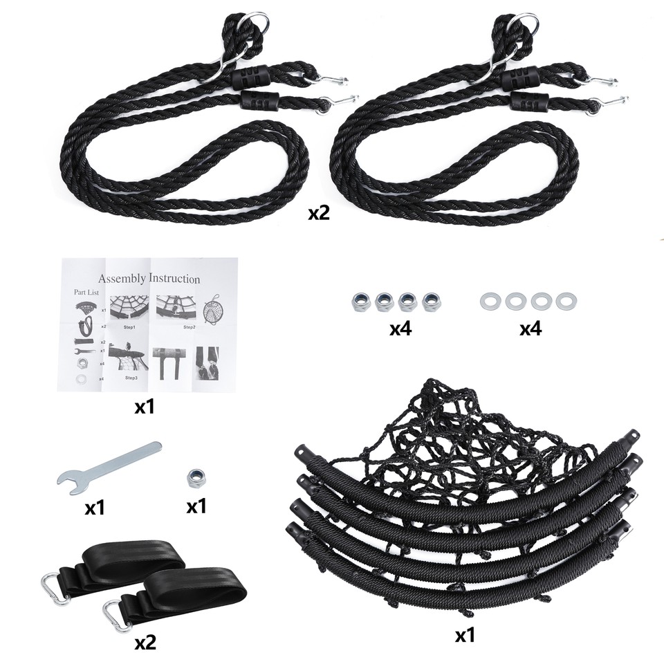 40" Spider Web Tree Net Large Swing Outdoor Hanging Play Toy PE Rope EZ ...