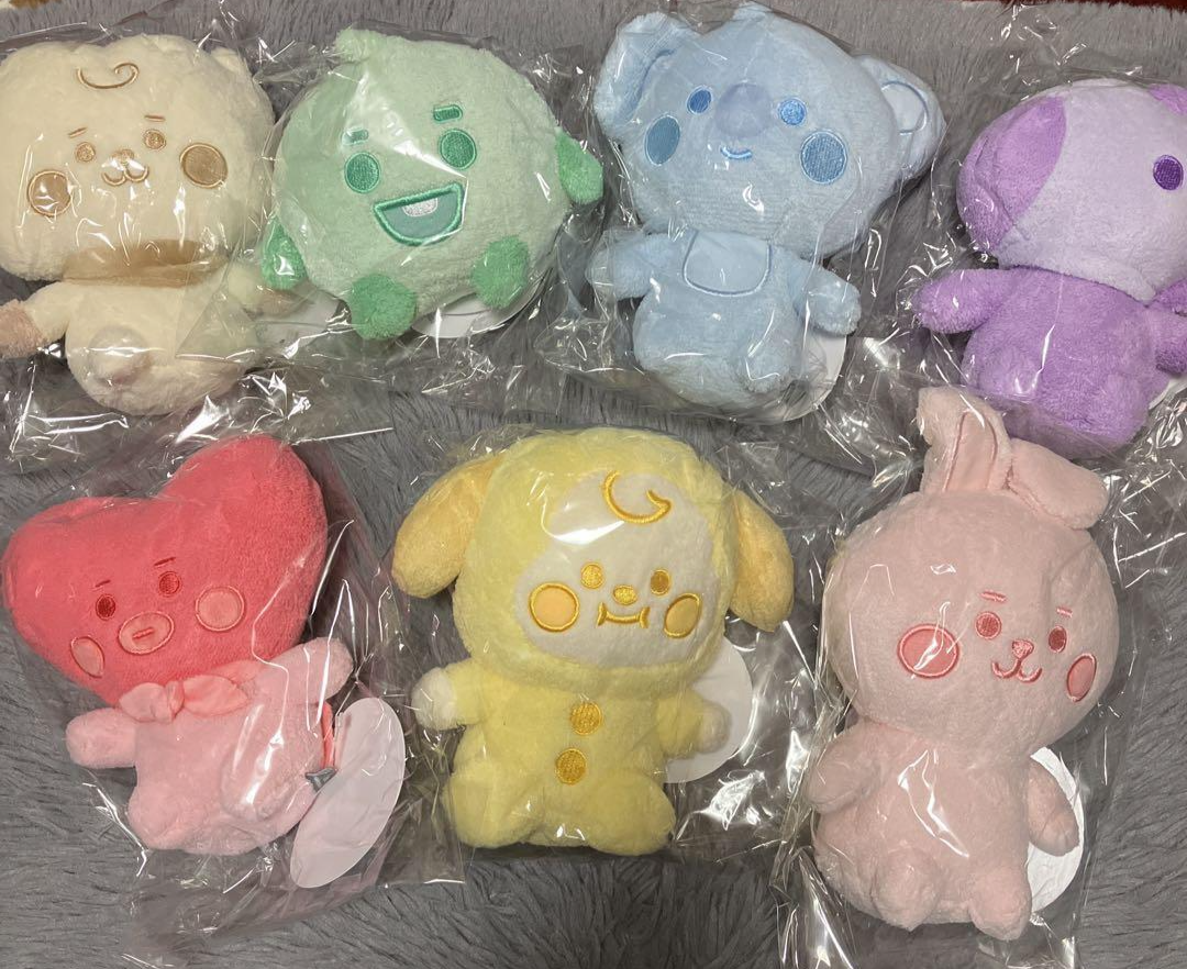 BT21 Baby 5th Anniversary Rainbow Pastel Color Plush Toy Doll Set of 7 ...