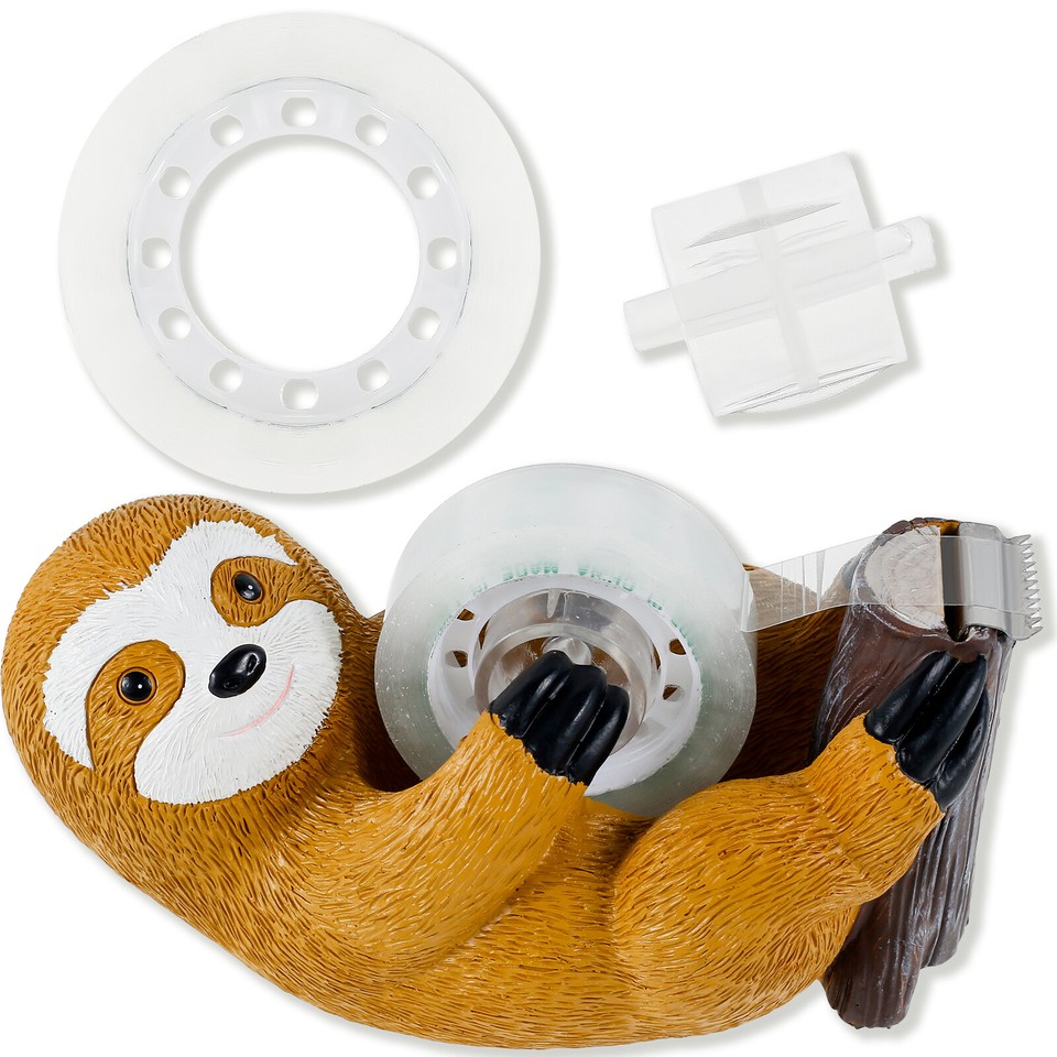 Tape Dispenser Cute Sloth Tape Holder Resin Desk Tape Cutter Sloth Tape ...
