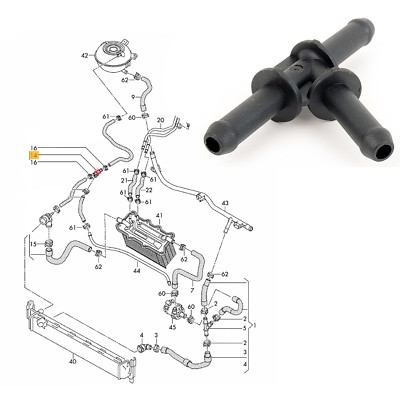 For VW Up Touran Tiguan Passat Jetta Cooling System Plastic Flange ...