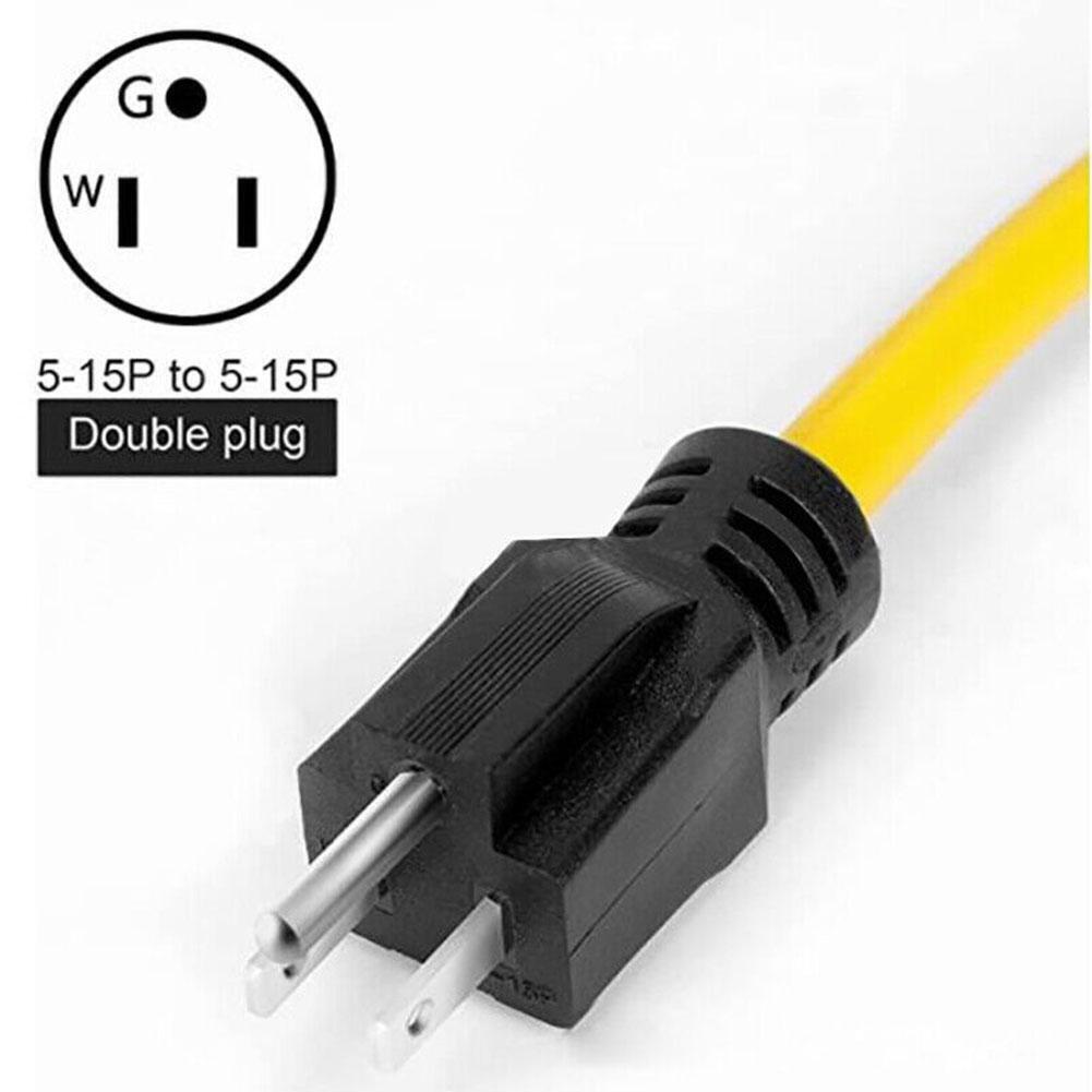3Prong Plug 12AWG 125V Double Male Extension Cord Generator Adapter for ...