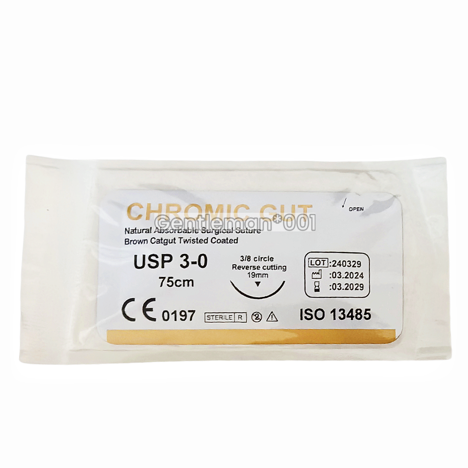 Chromic Gut Absorbable Dental Surgical Sutures Natural Needled Traning ...
