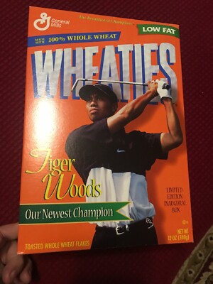 VTG Tiger Woods Wheaties Mini Cereal Box Limited Edition Inaugural Box ...