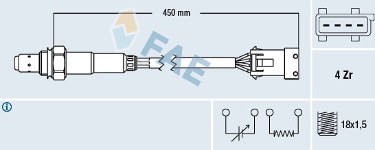 77433 LAMBDA OXYGEN O2 SENSOR POST-CATALYST FAE NEW OE REPLACEMENT ...