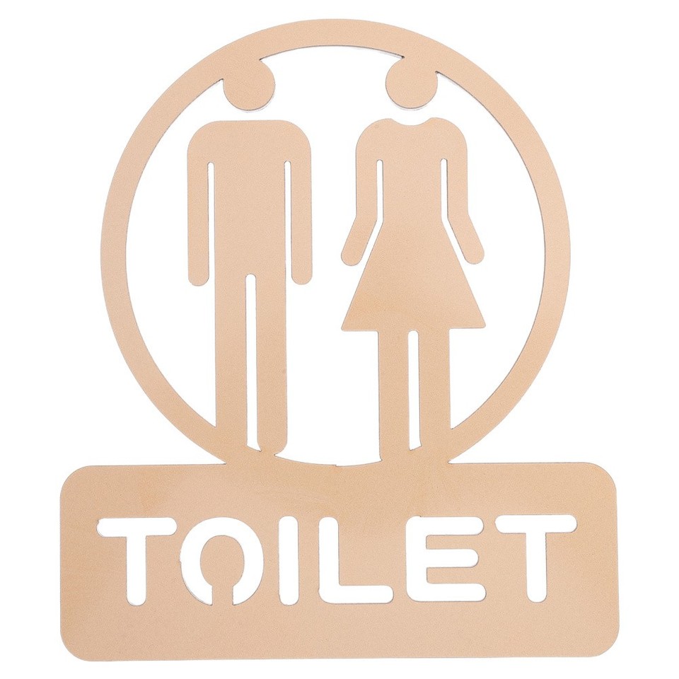 Adhesive Restroom Sign: Men And Women Restroom Sign 5.89x5.11" Bathroom ...