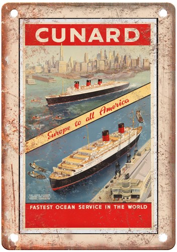Vintage Cunard Travel Poster Retro Look Sign T878 | eBay