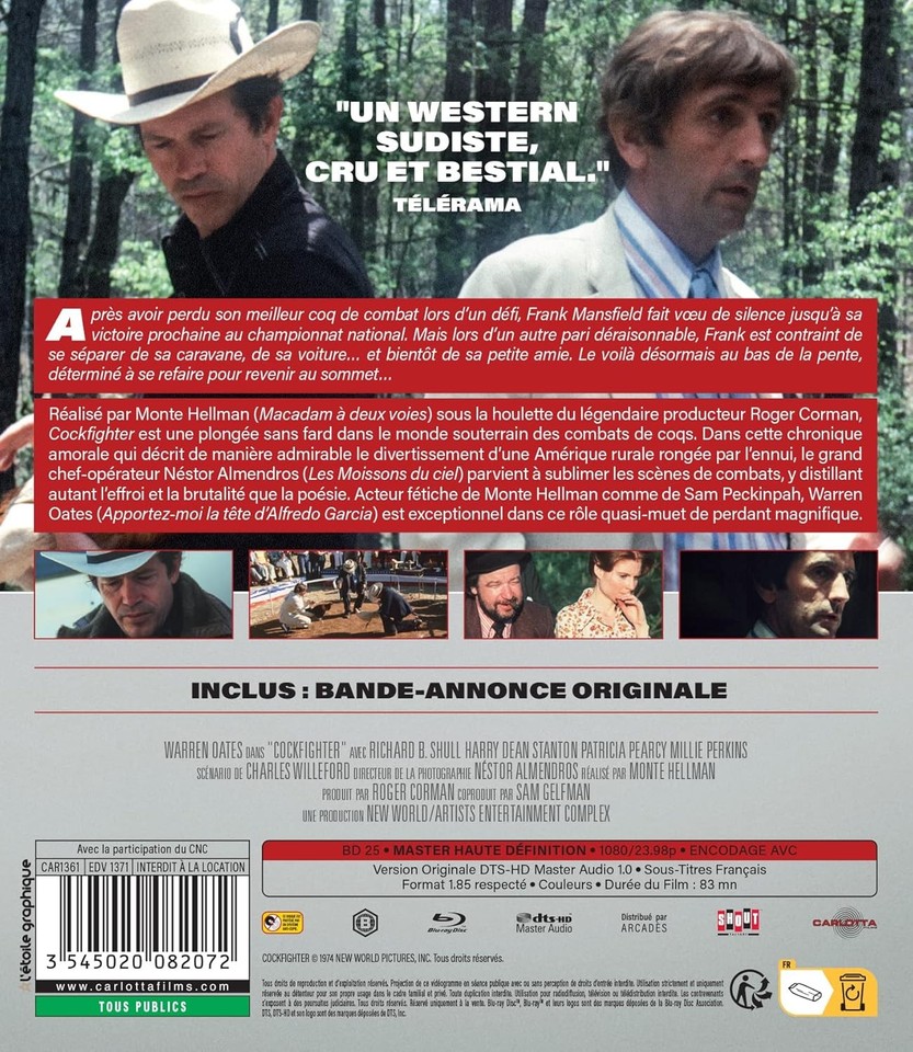 Cockfighter (Blu-ray) Monte Hellman Warren Oates Harry Dean Stanton ...