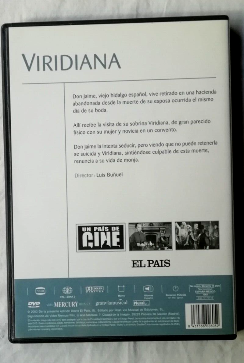 Dvd Viridiana - Luis Buñuel - Fernando Rey Francisco Rabal Noir Et ...