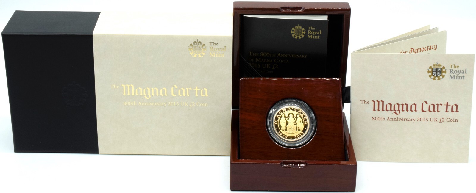 Coin 22ct Gold Proof 800th Anniversary Magna Carta £2 2015 Box COA [A ...